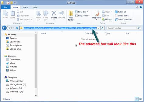 windows 8 how to add applications to the startup folder