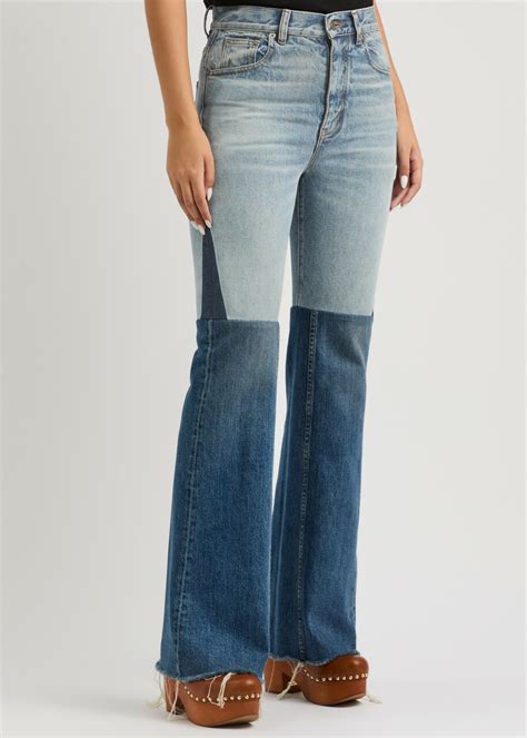 Chloe Patchwork Flared Jeans Denim Chloe