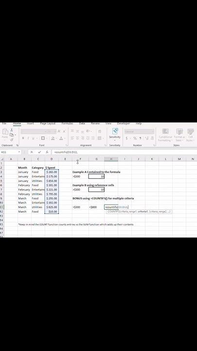 Microsoft Excel Beginners Tutorial How To Use Countif Function