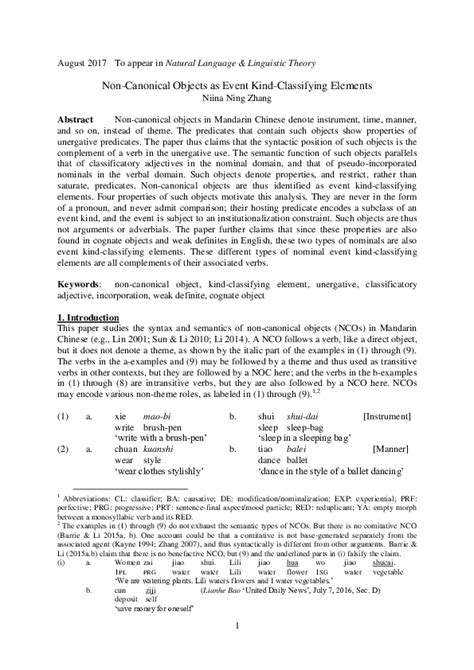 pdf non canonical objects as event kind classifying elements