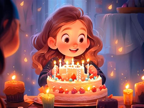 Birthday Girl Cartoon Illustration Photos Download Free High Quality Pictures Freepik