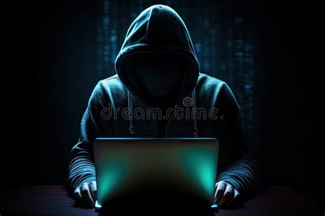 Hacker Cyber Criminal With Laptop And Related Icons Behind It Cyber Crime Hacker Activity