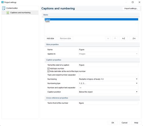 Inserting Caption Of An Image Or A Table
