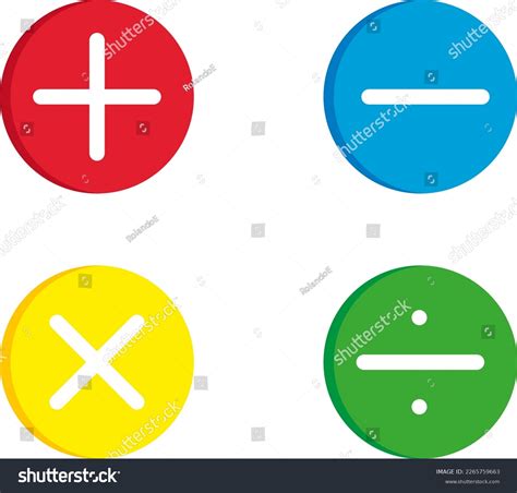 Vector Illustration Addition Subtraction Multiplication Division Stock Vector Royalty Free