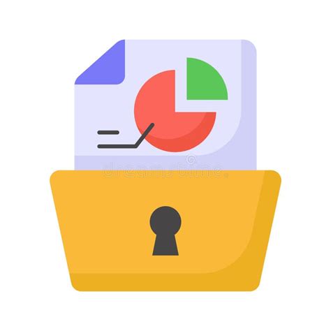 Pie Chart On Page With Keyhole Showing Concept Vector Of Secure Data
