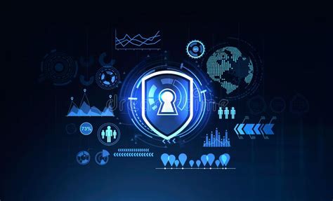 Futuristic Cyber Security Interface Data Protection Stock Illustration Illustration Of