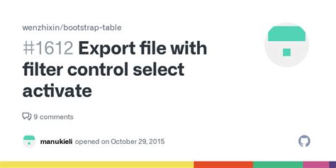 Export File With Filter Control Select Activate · Issue 1612 · Wenzhixin Bootstrap Table · Github