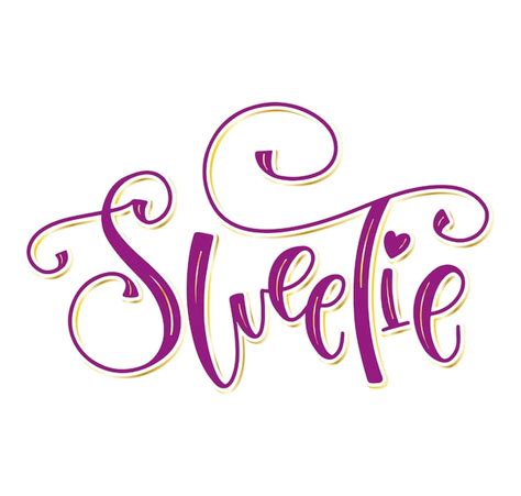 Premium Vector Sweetie Pink And Gold Lettering Isolated On White