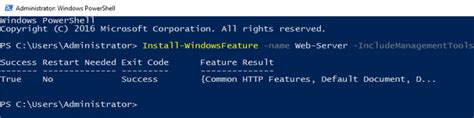 how to install iis in windows server 2016