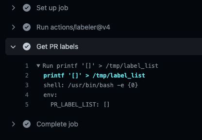 Why Is The Github Event Pull Request Labels Name Empty After The Labeler Have Ran And Set The