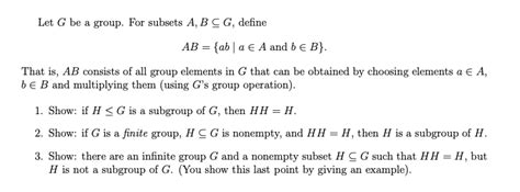 solved let g be a group for subsets a b⊆g define