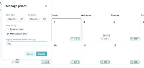 Manually Override Dynamic Pricing From Calendar View Hostaway Updates