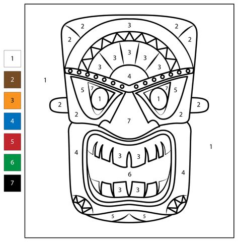 Tiki Mask Printable Surfing Print Stone Tiki Mask Face Idol Royalty