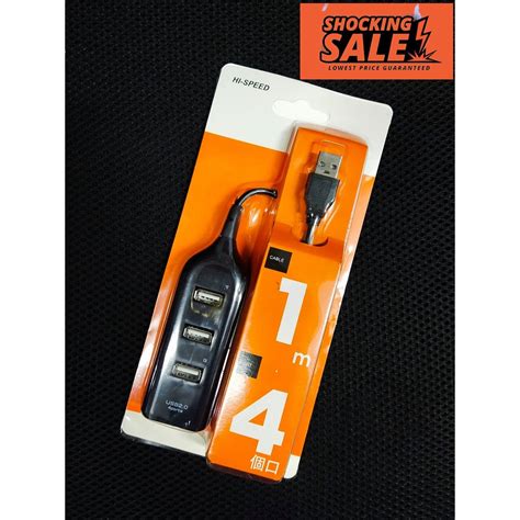 ⚡️shocking Sale⚡️ Extension 4 Port Usb Hub 2 0 High Speed Splitter Adapter With Cable Computer