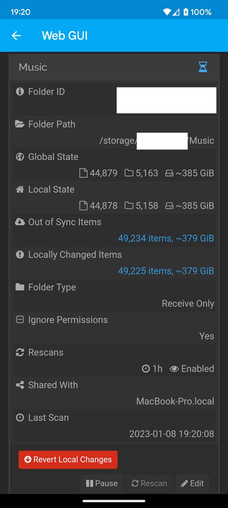 Out Of Sync Warning On Device How To Resolve Support Syncthing Community Forum