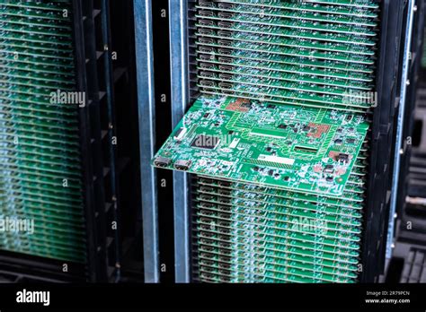 Electronics Manufacturing Services Assembly Of Circuit Board Arrangement Close Up Of The Raw