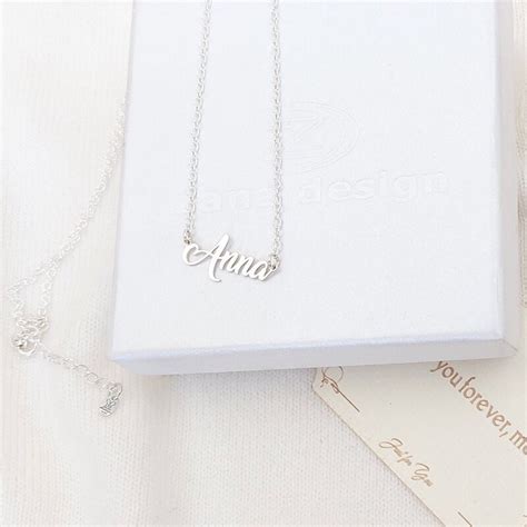 Silver Name Necklace Etsy