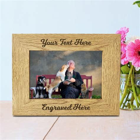 Personalized Wooden Picture Frame 5 X 7 Laser Engraved Photo Frame