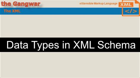 हिन्दी Data Types Used In Xml Schema Built In Data Types In Xsd