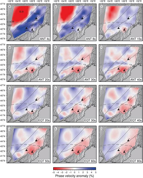 Phase Velocity Anomaly Maps Derived From Ambient Noise Tomography Ant