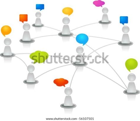 Abstract Human Figures Connected Network Stock Vector Royalty Free 56107501