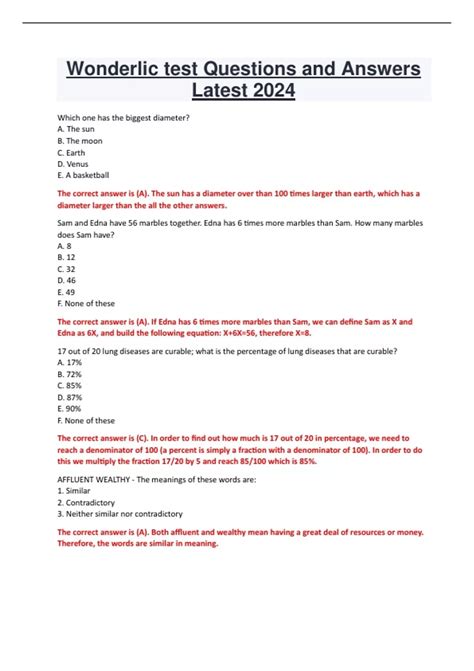 Wonderlic Test Questions And Answers Latest 2024 Wonderlic Stuvia Us