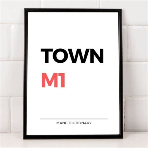 Manchester Postcode Artwork Poster With Local Signs And Modern Etsy