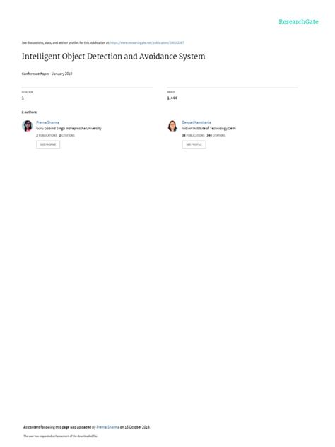 intelligent object detection avoidance system pdf ultrasound arduino