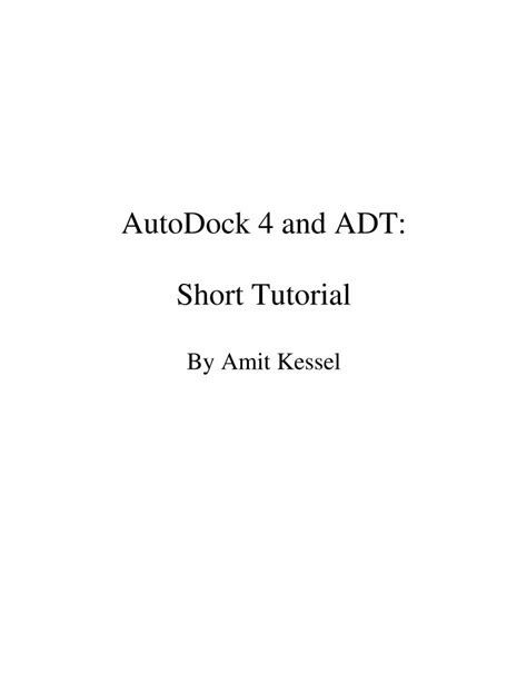 Pdf Autodock4 Procedure Dokumen Tips