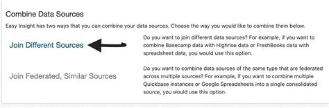 easy insight documentation combining data sources