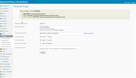 Facebook Plugin Job Board Software