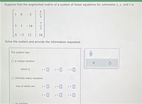 Solved Suppose That The Augmented Matrix Of A System Of