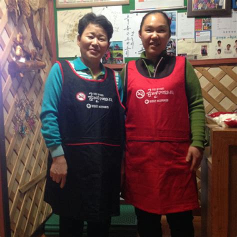 평창군 금연구역홍보 앞치마 제작 음식점 1600여개소 배부