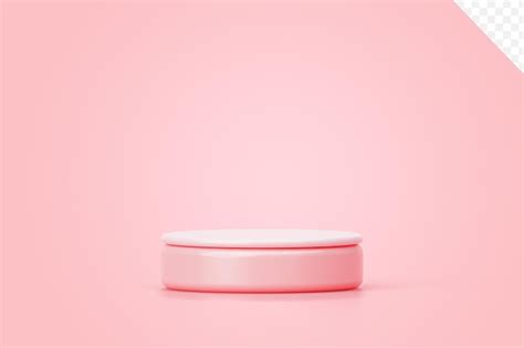 분홍색 연단 모형 최소 받침대 무대 제품 디스플레이 배경 3d 그림 제품 배치를 위한 빈 디스플레이 장면 프레젠테이션 무료