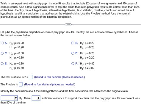 solved trials in an experiment with a polygraph include 97