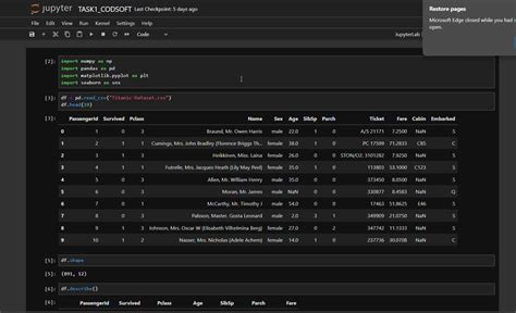 Datascience Machinelearning Titanicdataset Internship Ai Nirmiti