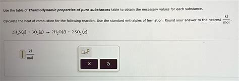 use the table of thermodynamic properties of pure substances table to obtain the necessary