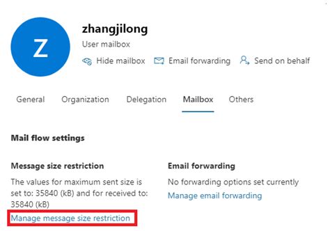 message size limit microsoft qanda