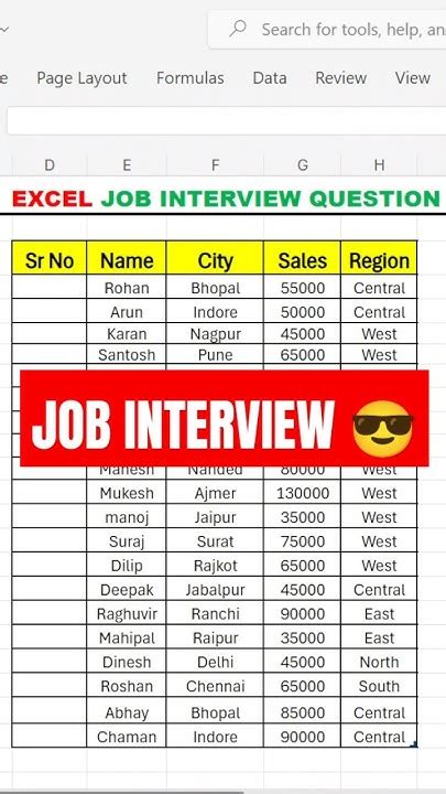 Crack Your Excel Job Interview In 60 Seconds Exceltips Excelhacks