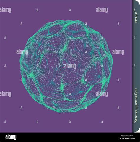 3d Abstract Sphere Array With Dynamic Particles Modern Science And