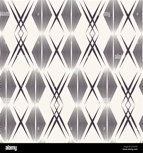 Seamless Vector Pattern Modern Geometric Hand Drawn Linear Diamond Repeating Abstract Gradient