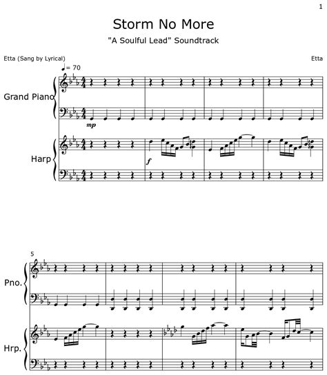 Storm No More Sheet Music For Piano Harp