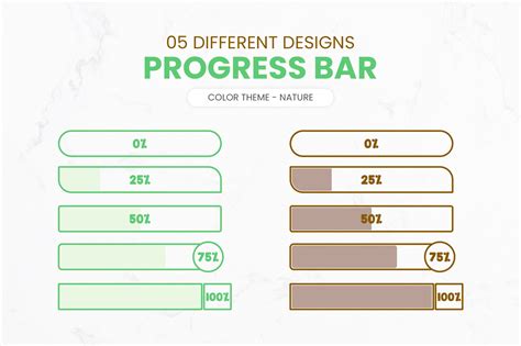 Loading Progress Bar Set Nature Theme Graphic By Catsquills