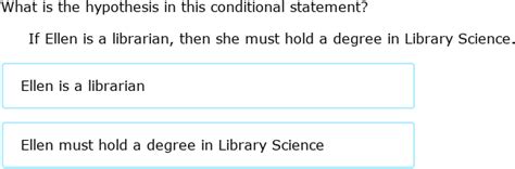 ixl identify hypotheses and conclusions grade 12 math