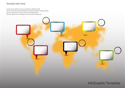 Map With Pointers Stock Illustration Illustration Of Color