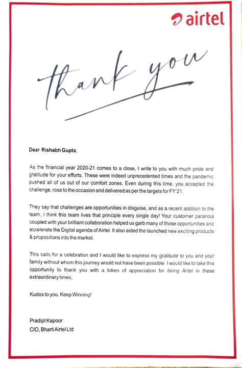 Rishabh Gupta On Linkedin Cio Airtel Airtelxlabs Appreciationpost