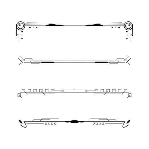 Premium Vector Set Black Simple Line Collection Doodle Border