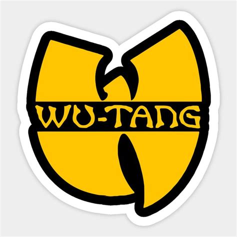 Wu Tang Sticker In Black And Yellow Wu Tang Logo Design