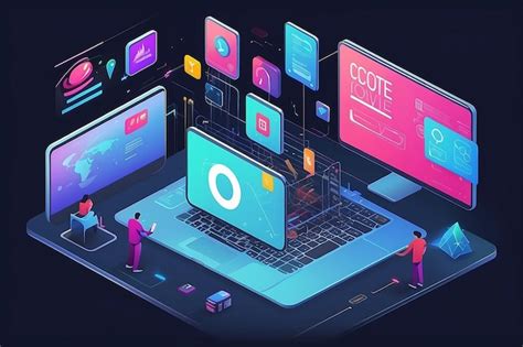 premium ai image low code development concept illustration
