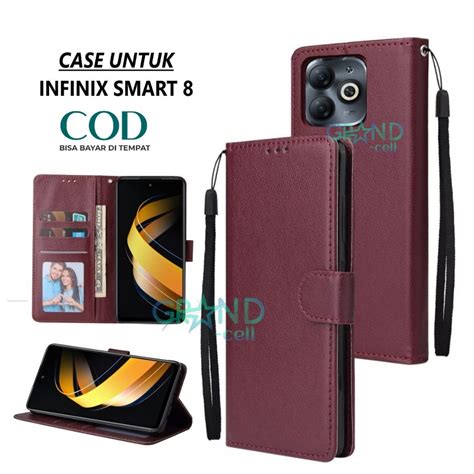 Jual Case Hp For INFINIX SMART 8 SMART 8 PRO Premium Flip Wallet Flip Case Magnet Casing Flip